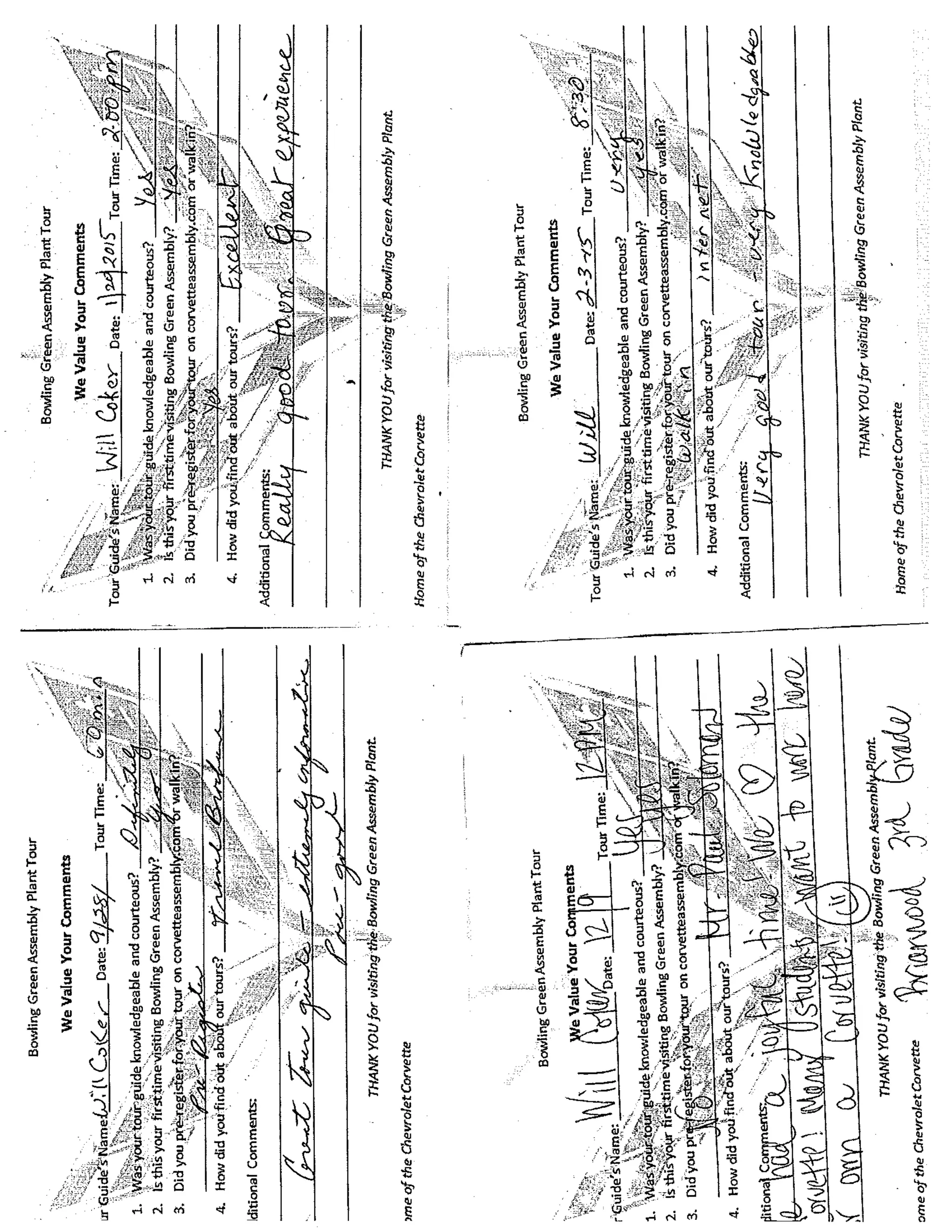 Tour Comment Cards Sample | PDF