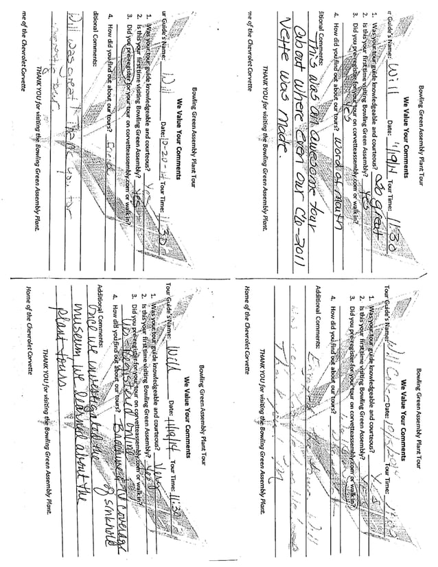 Tour Comment Cards Sample | PDF