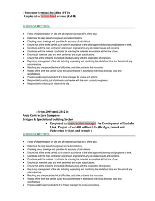 waleed ameer cv (1) | DOC | Civil Engineering Industry | Industries