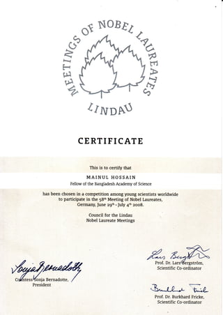 Mainul_Lindau Nobel Laureate Meeting | PDF