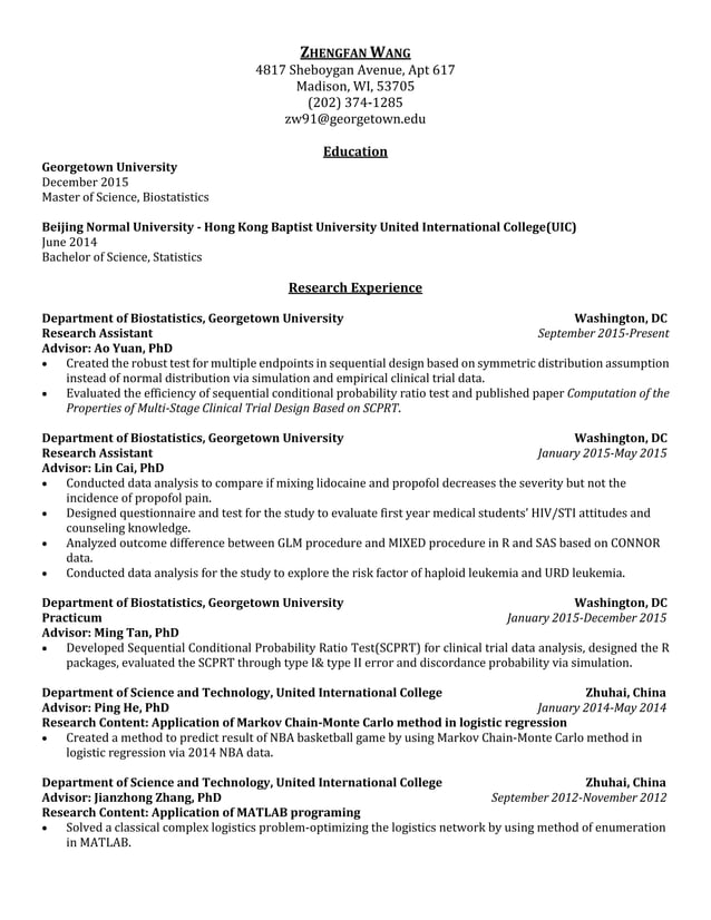 Zhengfan Wang_Cv_final | PDF
