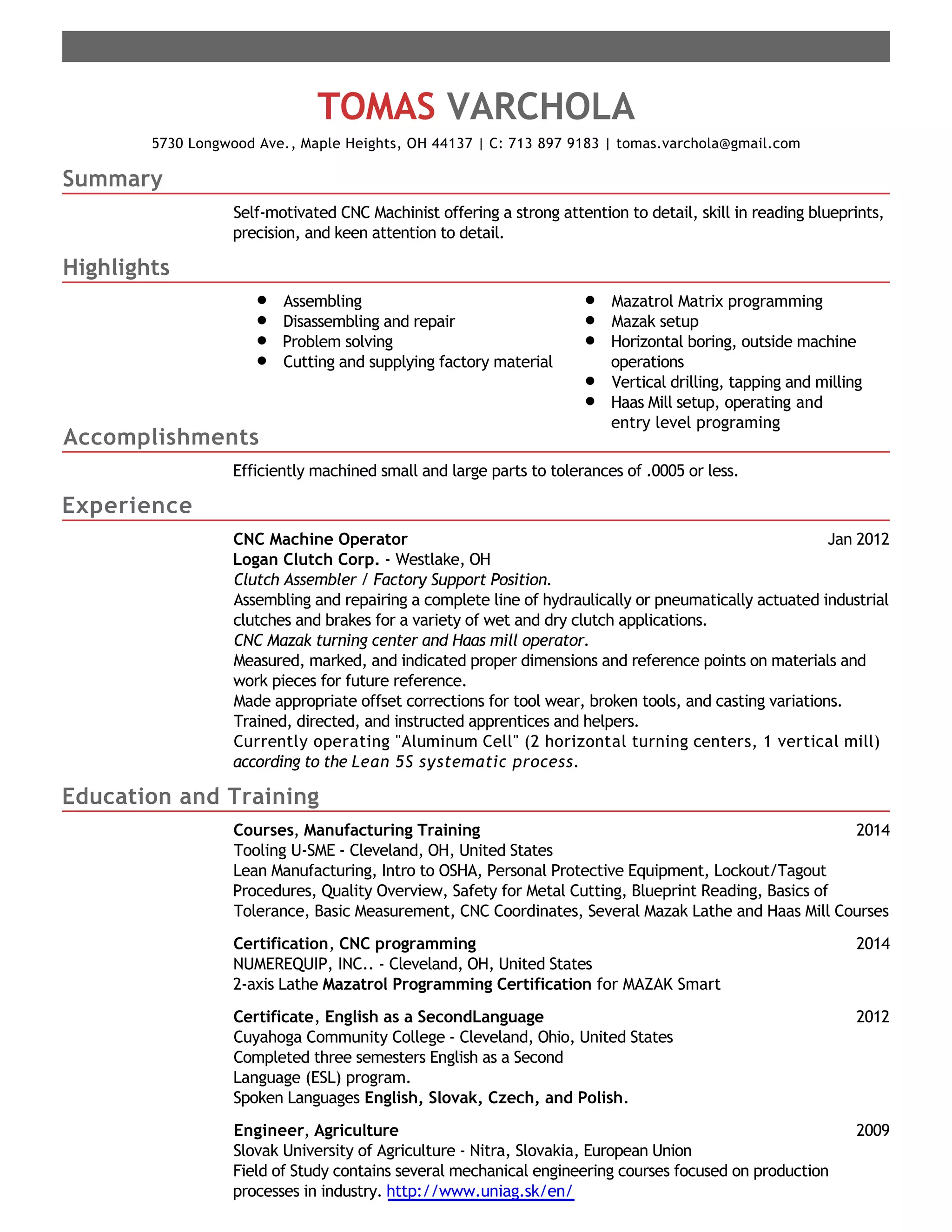 Resume_Manufacturing | PDF