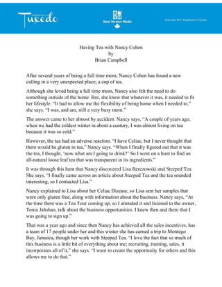 Having Tea with Nancy Cohen | PDF