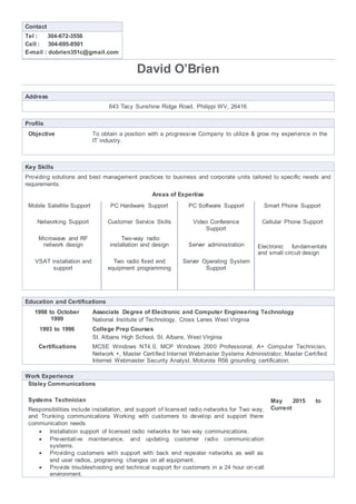 David O'Brien resume 42015 | DOCX