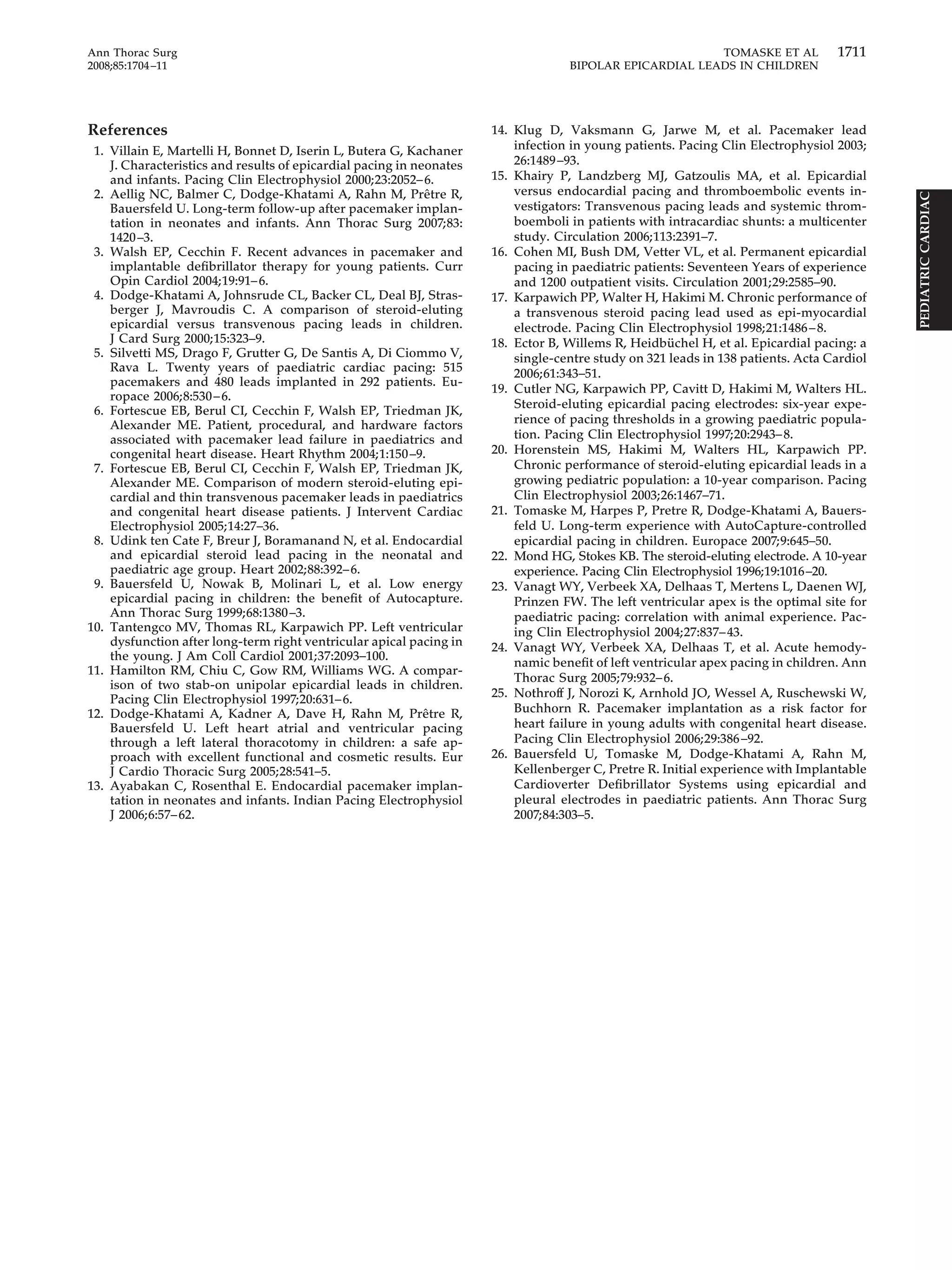 epicardial pacing in children 12 years | PDF