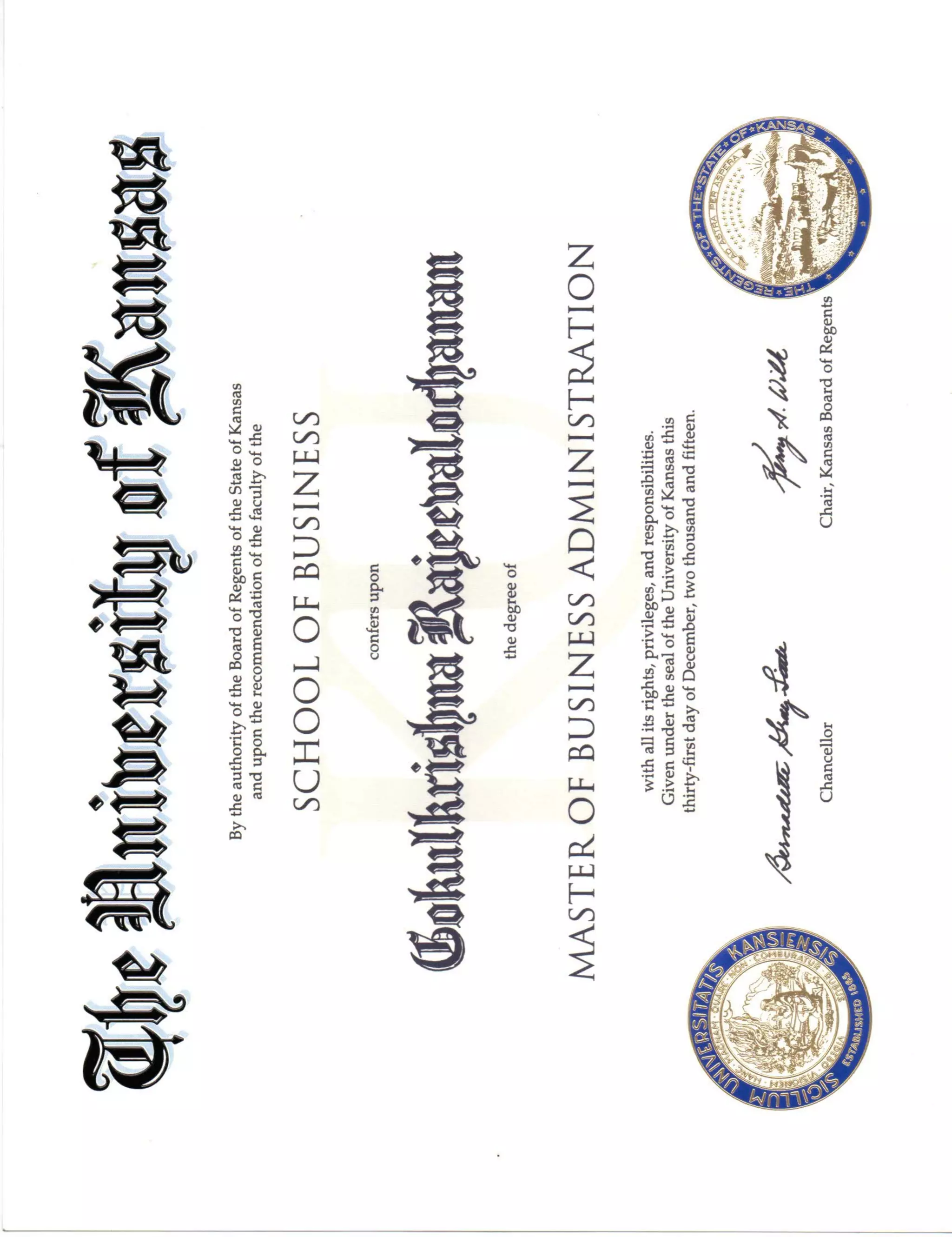 MBA degree certificate | PDF