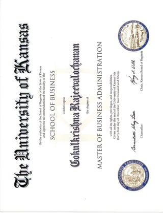 MBA degree certificate | PDF