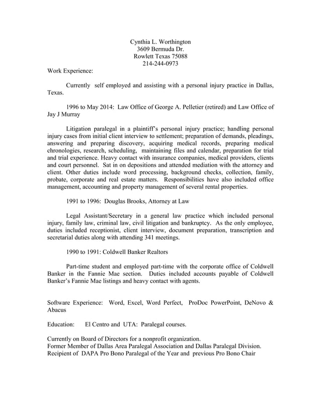 Cynthia Worthington resume | PDF
