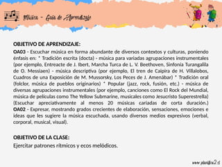 PRESENTACION OFICIAL DE UNA CLASE DE MUSICA | PPTX