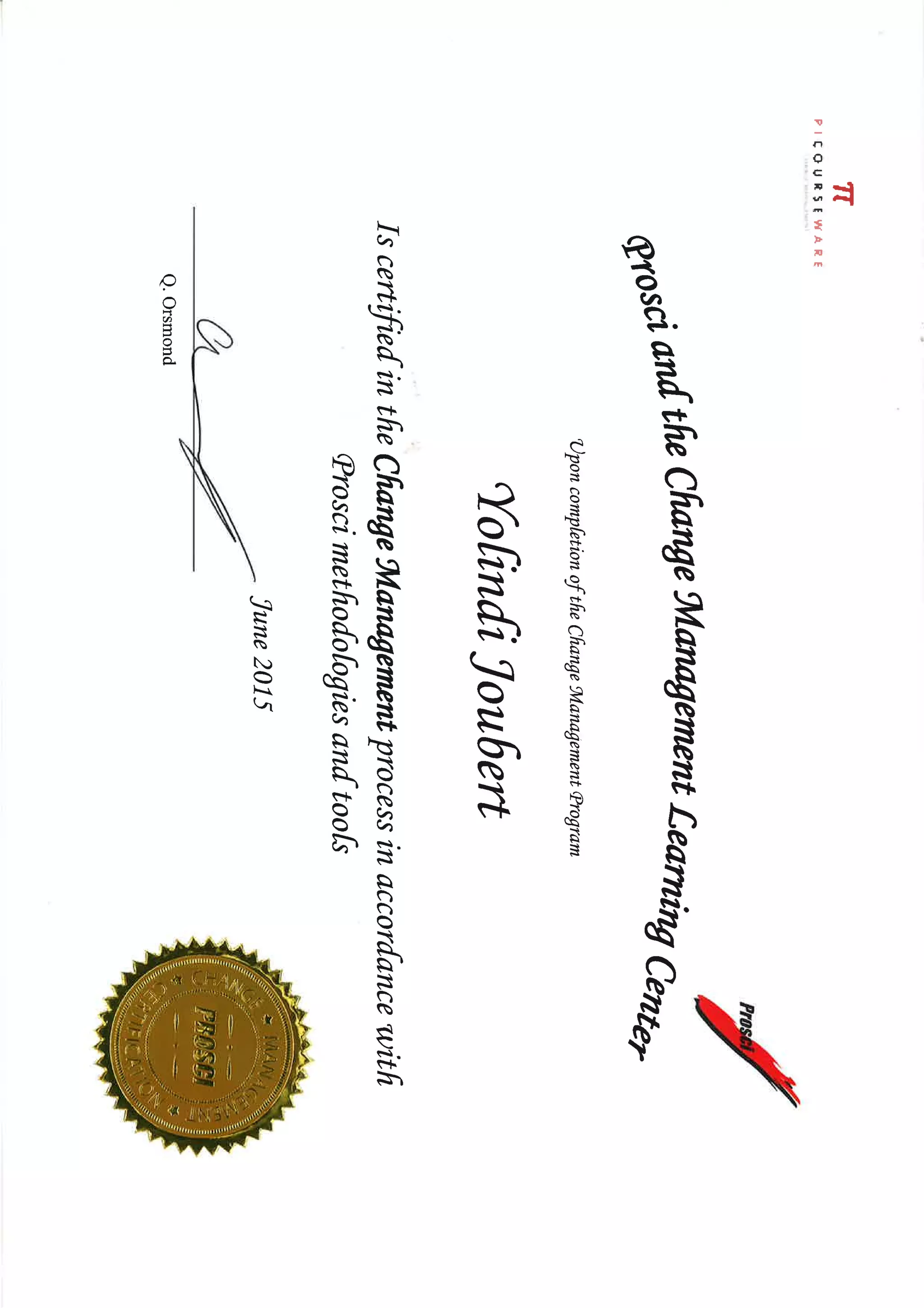 Prosci Change Management Certificate | PDF