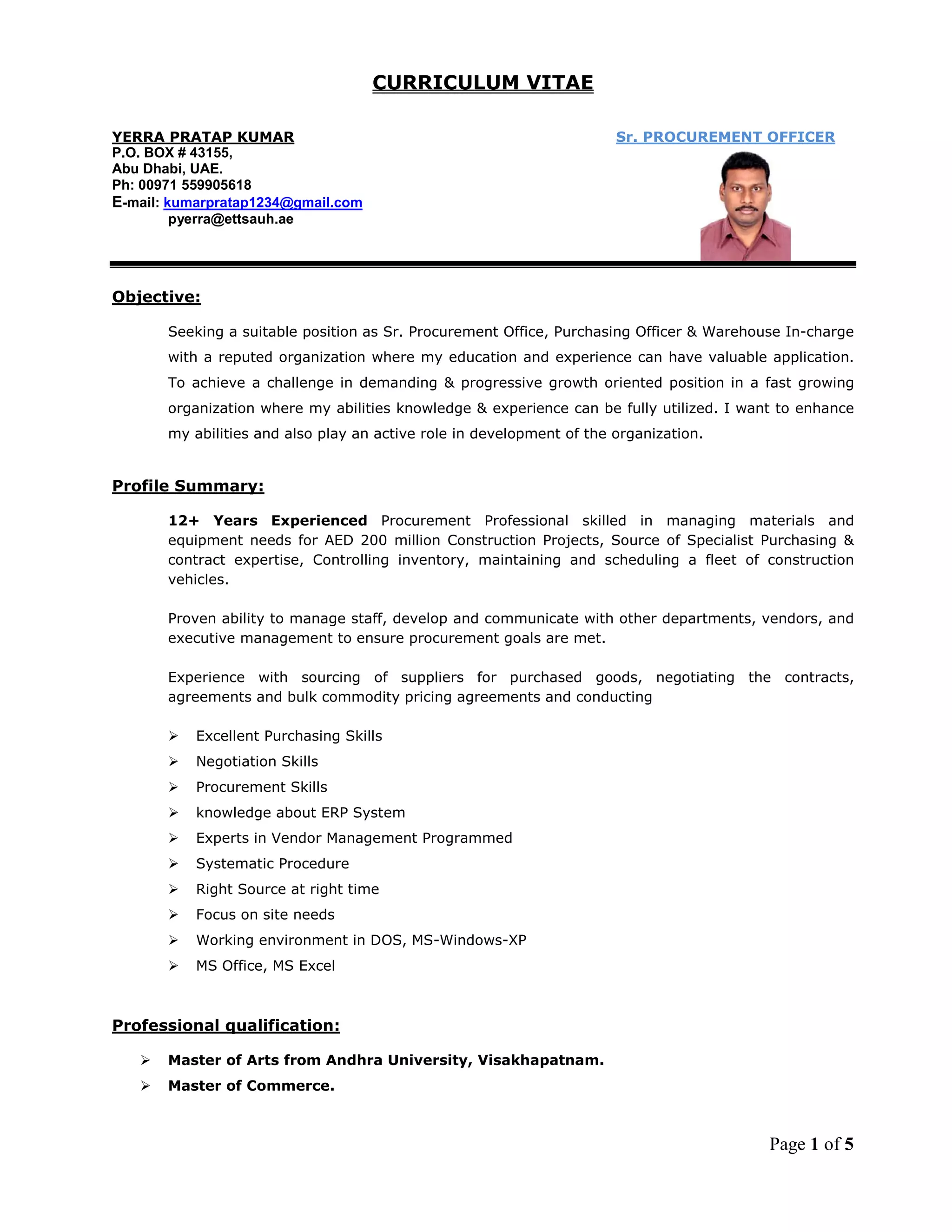 Procurement CV (1) | PDF