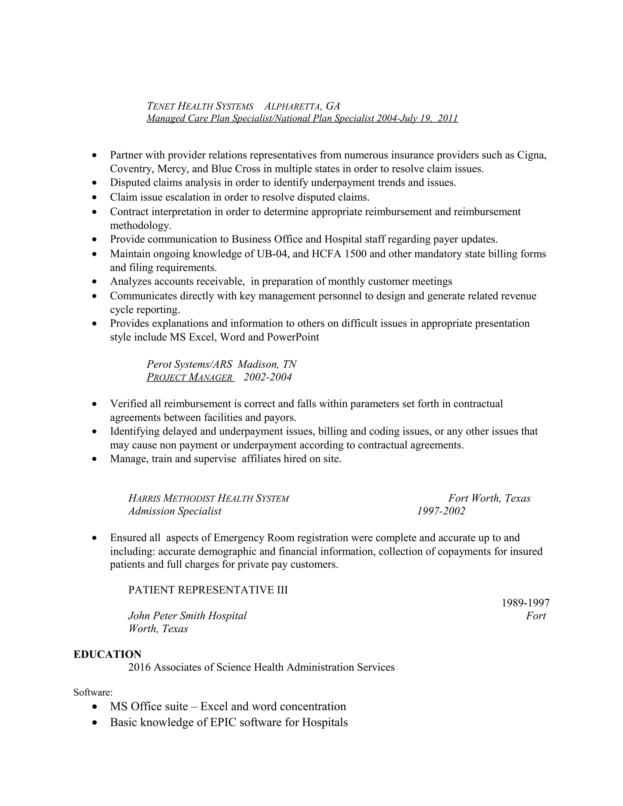 Tracy Birdsong Resume | DOC