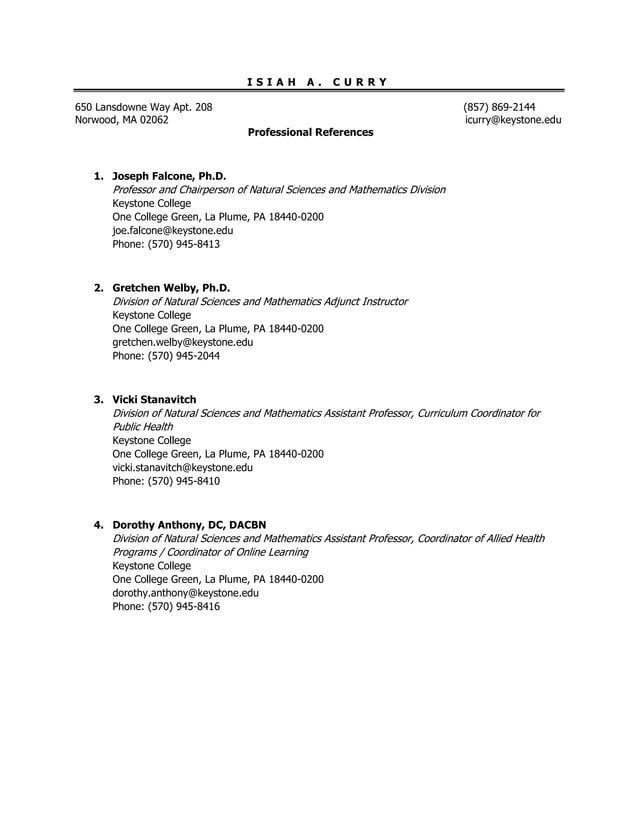 Professional References | PDF