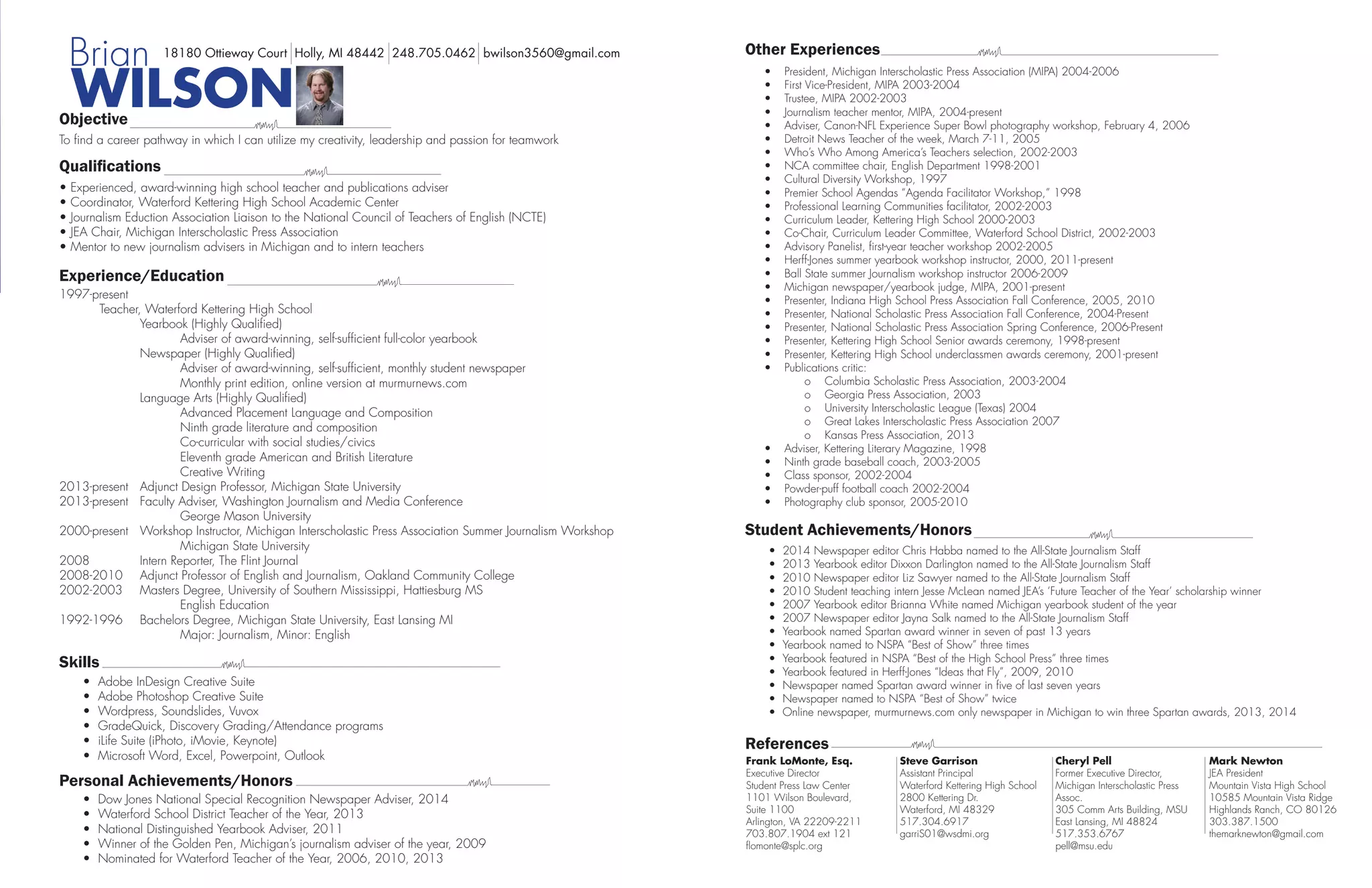 Resume Brian Wilson | PPT