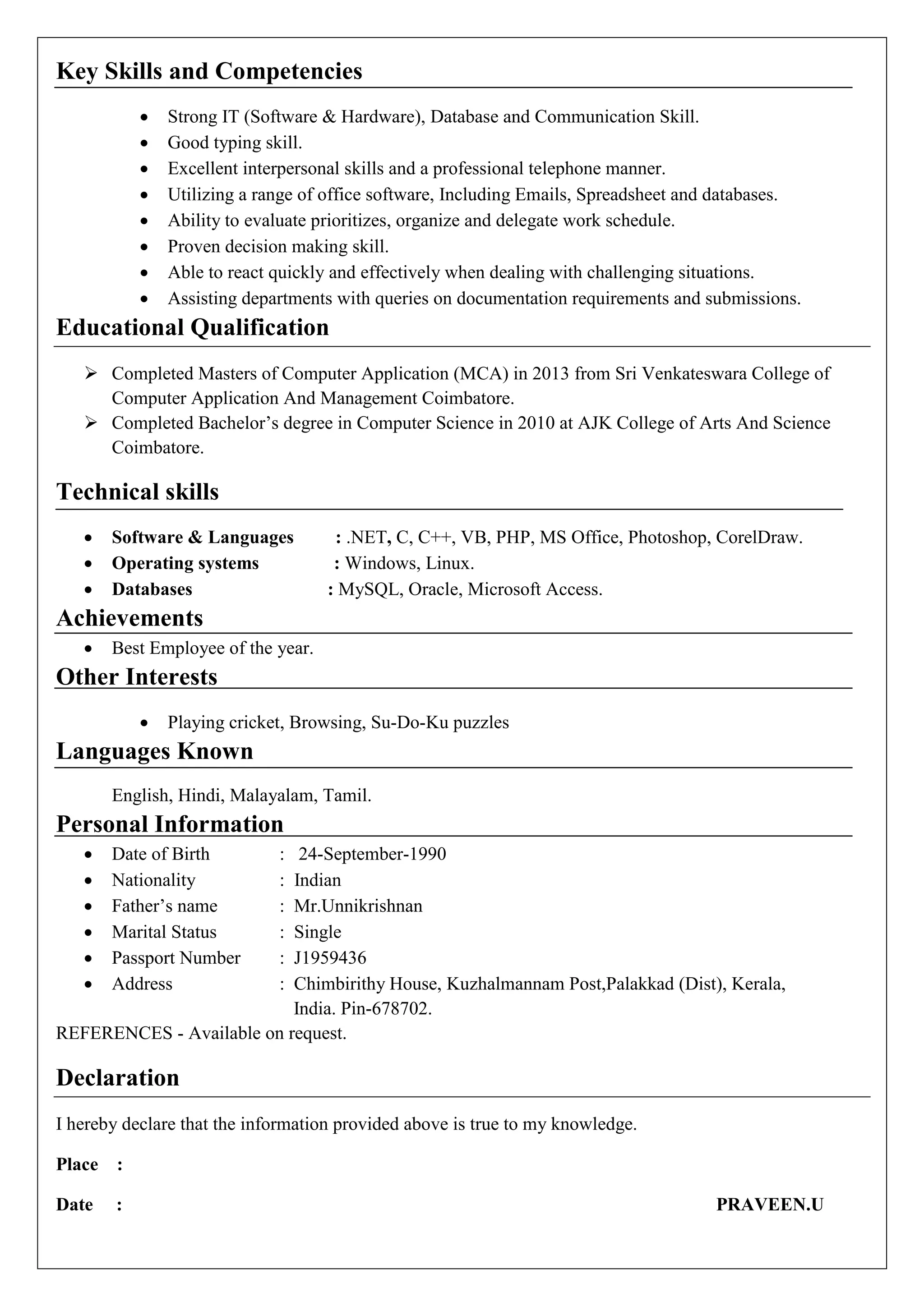 Praveen_Resume | PDF