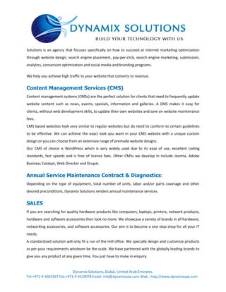 Dynamix Solutions Profile | PDF