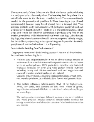 Best dog food for Labradors | DOCX