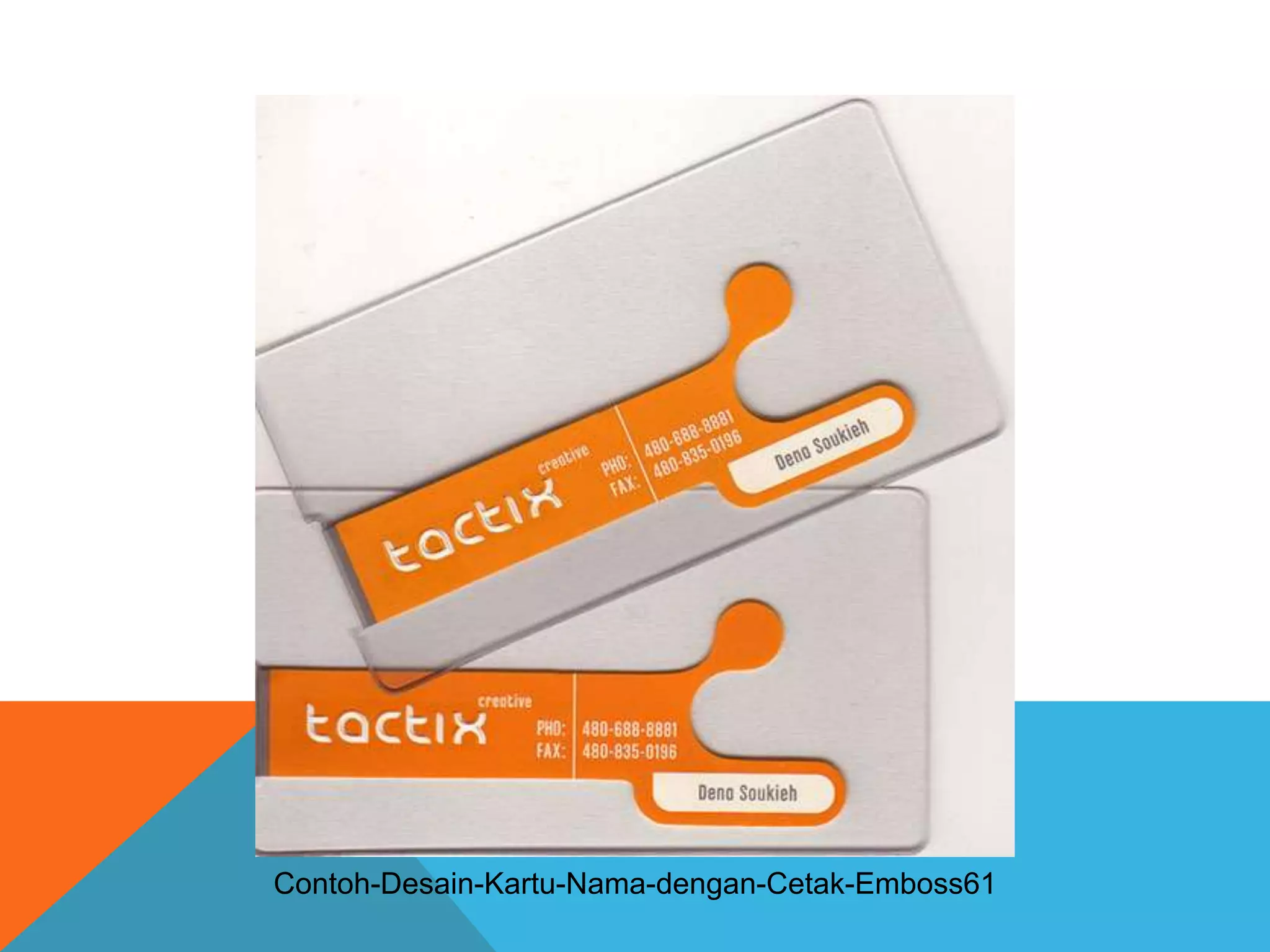 60 contoh desain kartu nama dengan cetak emboss | PPTX