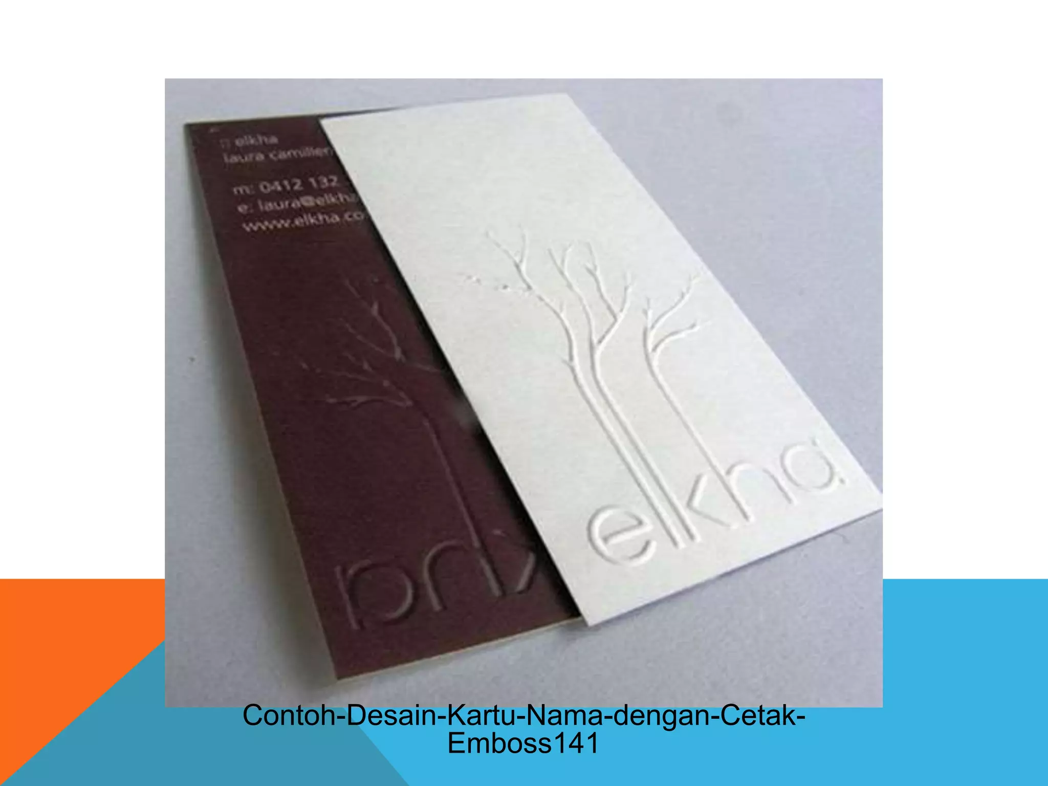 60 contoh desain kartu nama dengan cetak emboss | PPTX