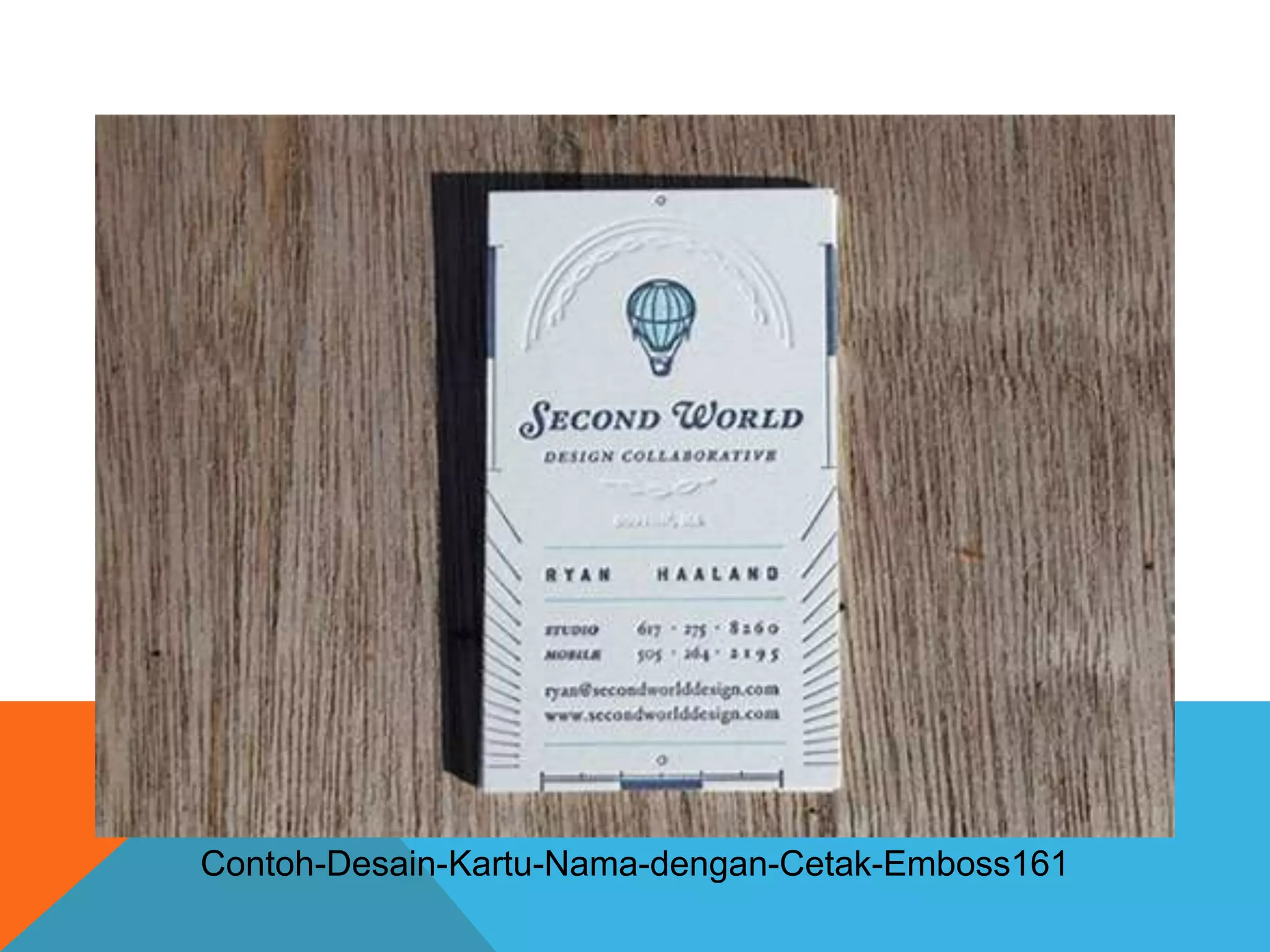 60 contoh desain kartu nama dengan cetak emboss | PPTX