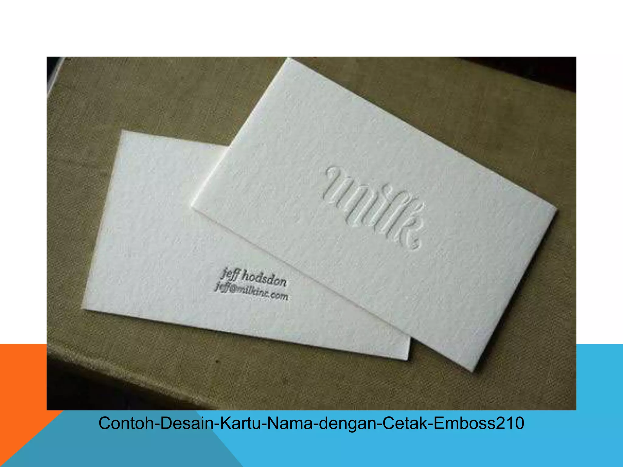 60 contoh desain kartu nama dengan cetak emboss | PPTX