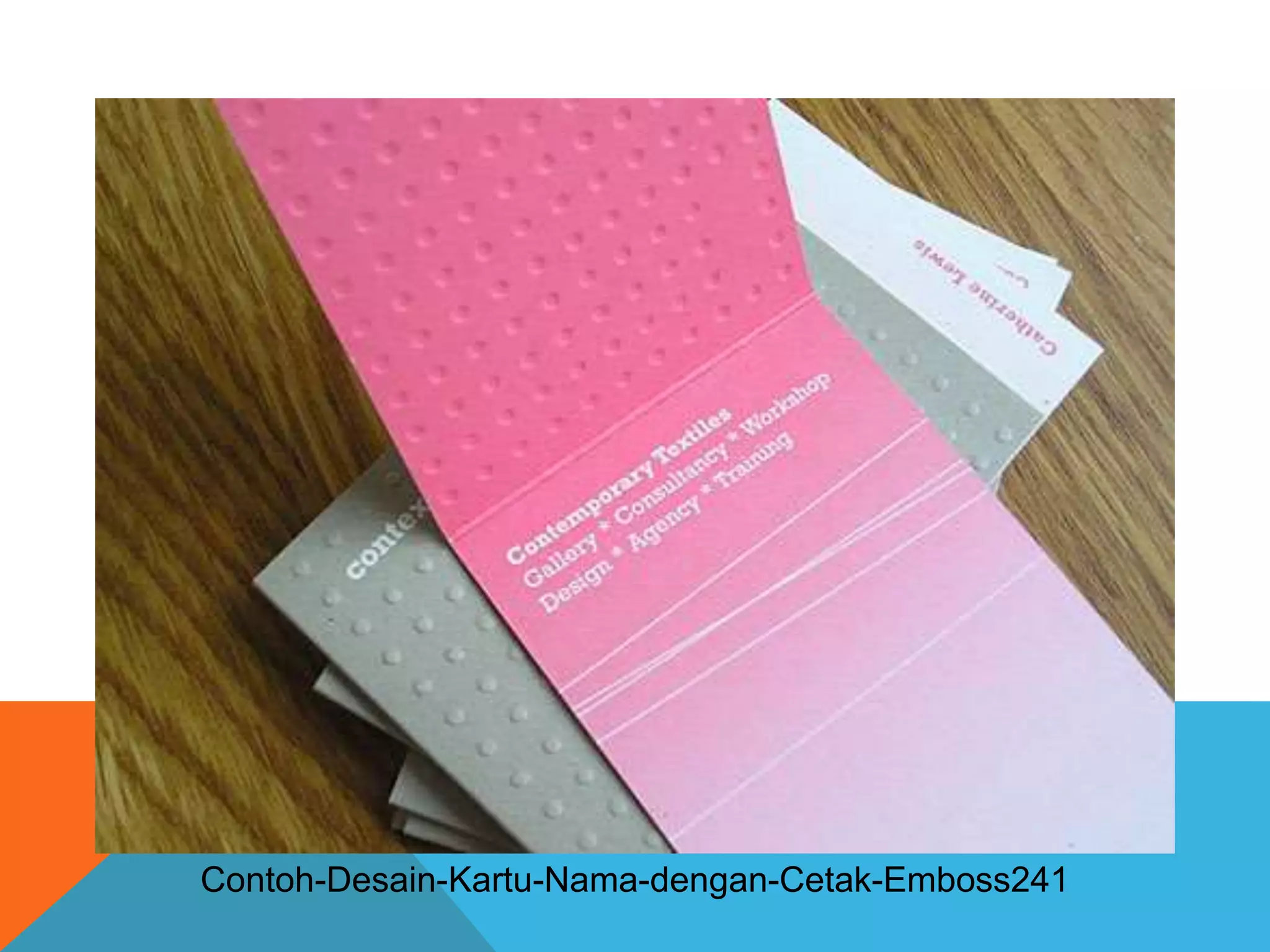 60 contoh desain kartu nama dengan cetak emboss | PPTX