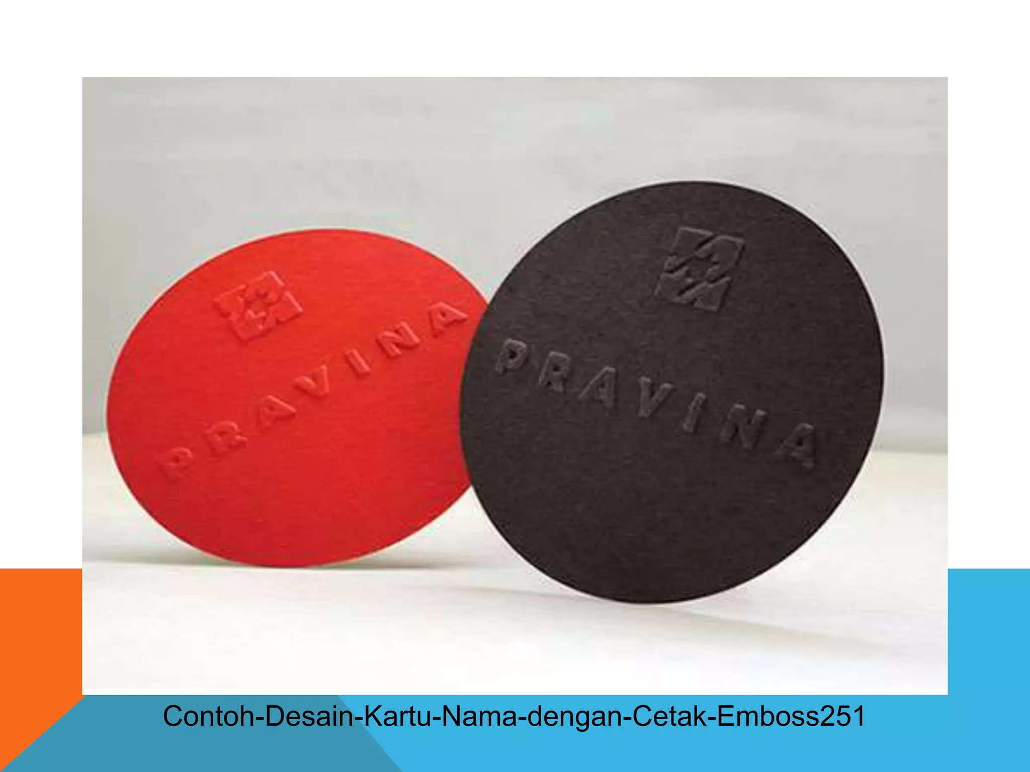 60 contoh desain kartu nama dengan cetak emboss | PPTX