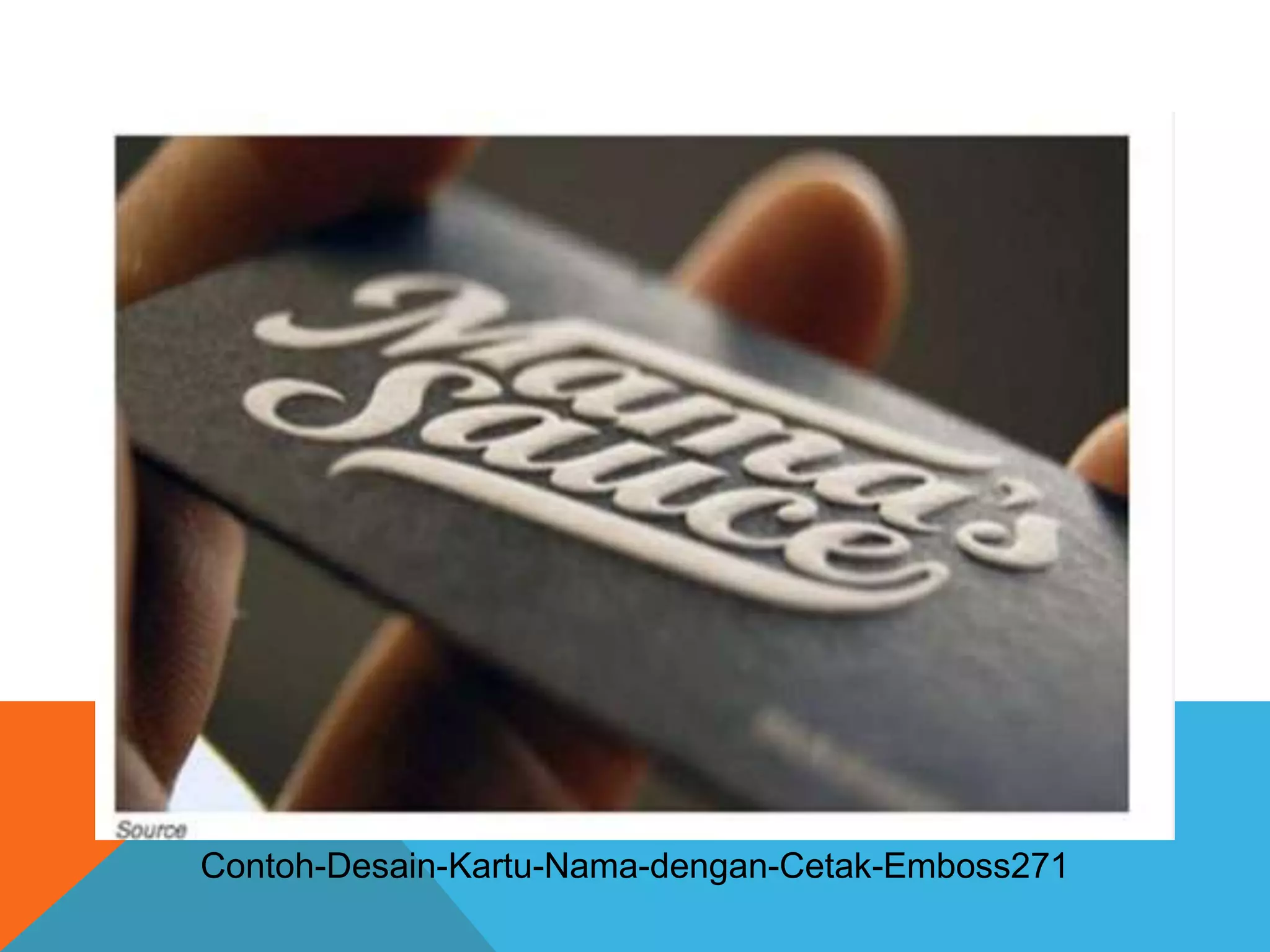 60 contoh desain kartu nama dengan cetak emboss | PPTX