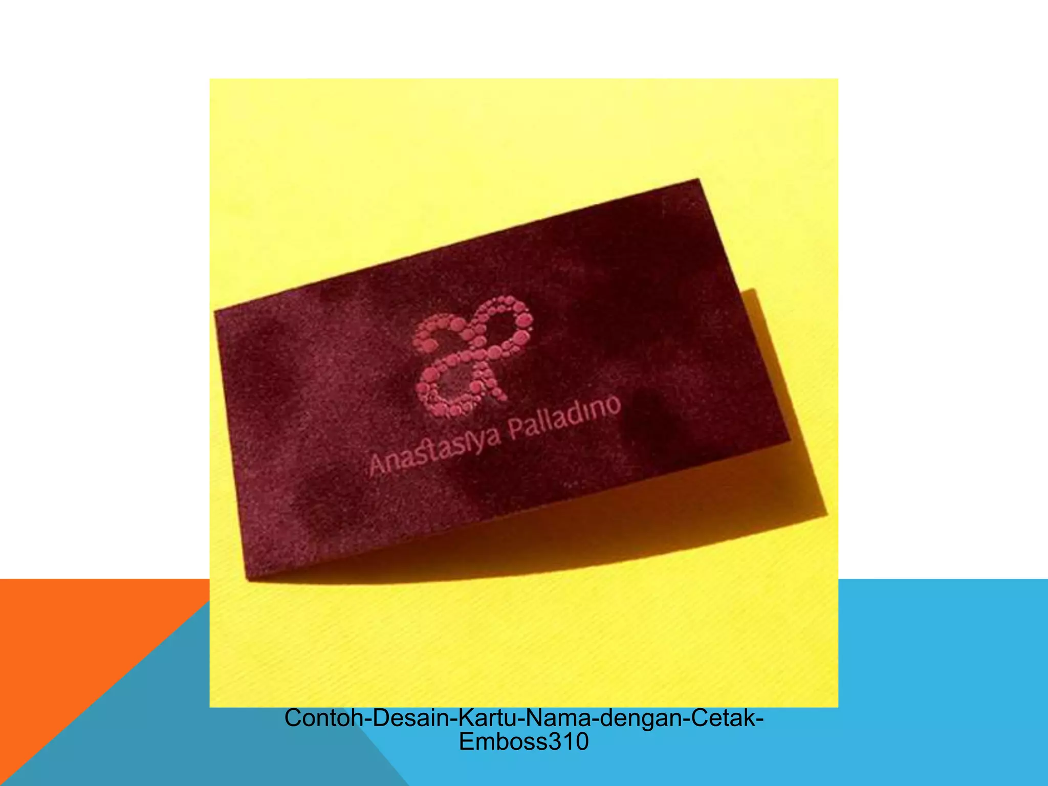 60 contoh desain kartu nama dengan cetak emboss | PPTX