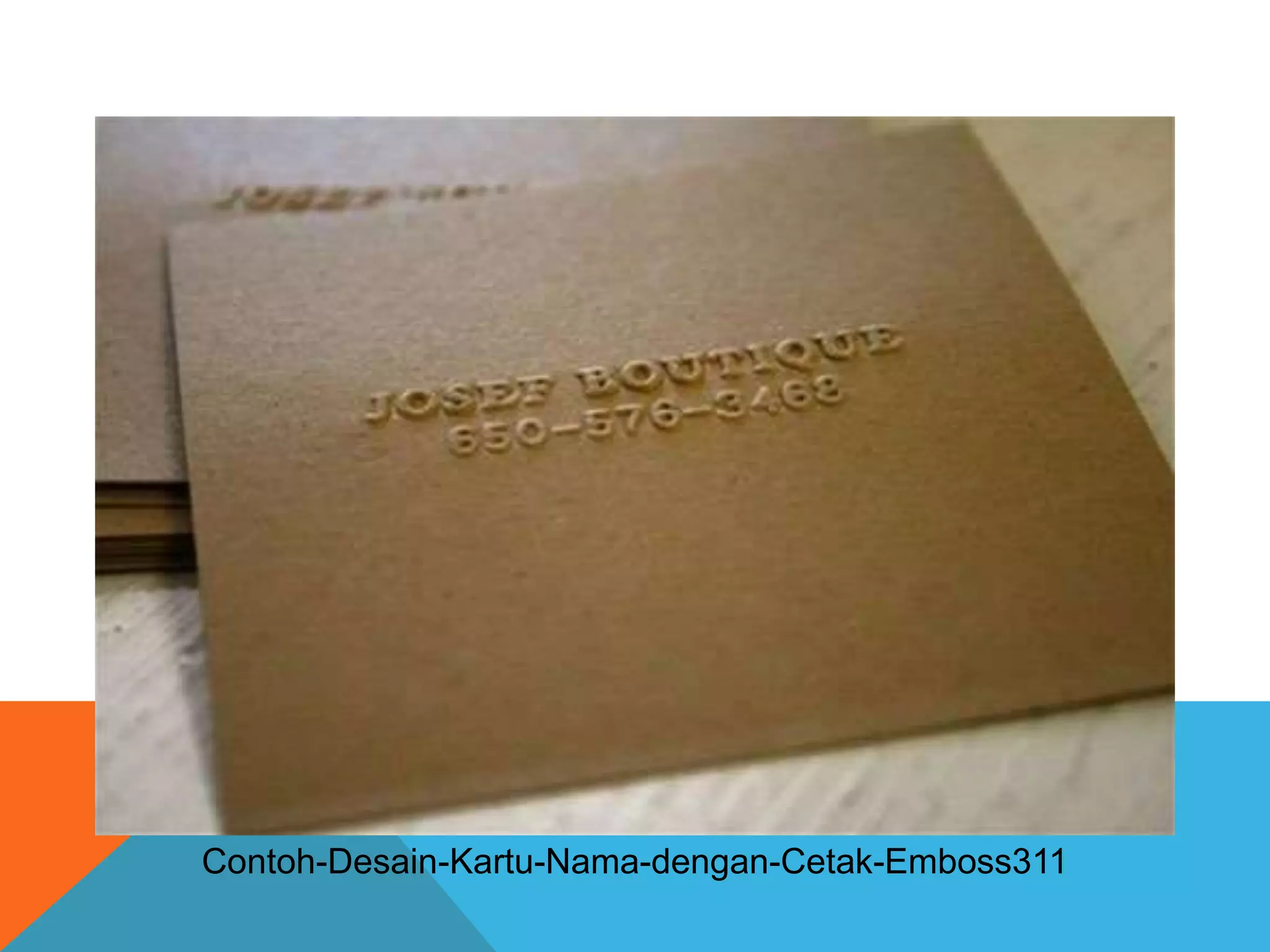 60 contoh desain kartu nama dengan cetak emboss | PPT