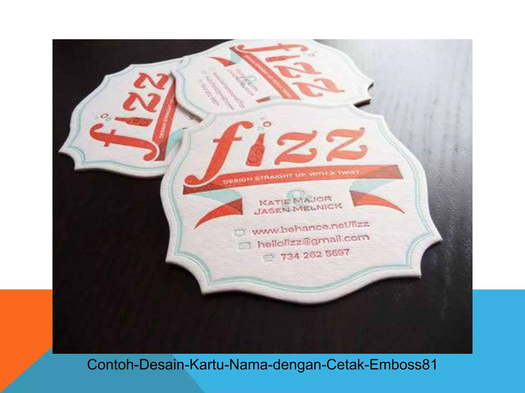 60 contoh desain kartu nama dengan cetak emboss | PPTX