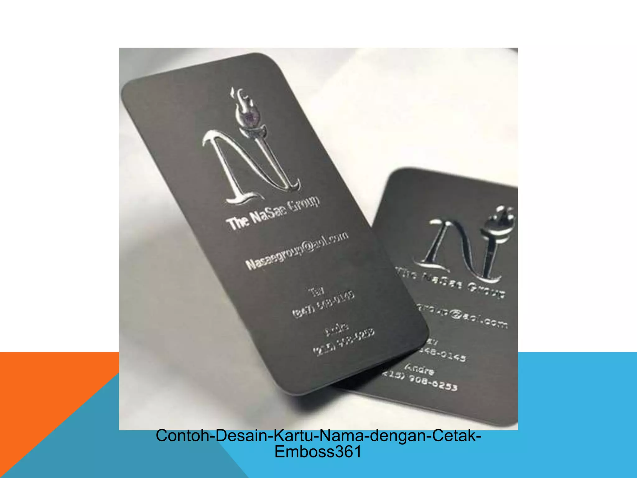 60 contoh desain kartu nama dengan cetak emboss | PPTX
