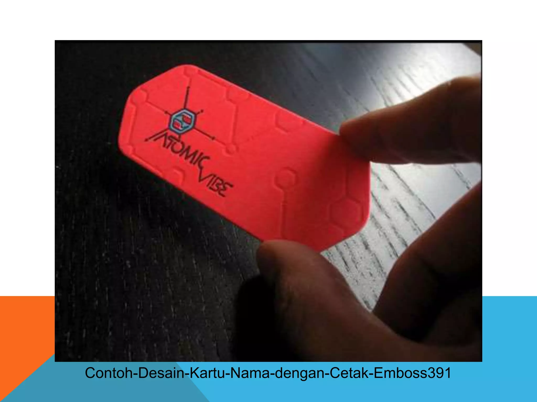 60 contoh desain kartu nama dengan cetak emboss | PPTX