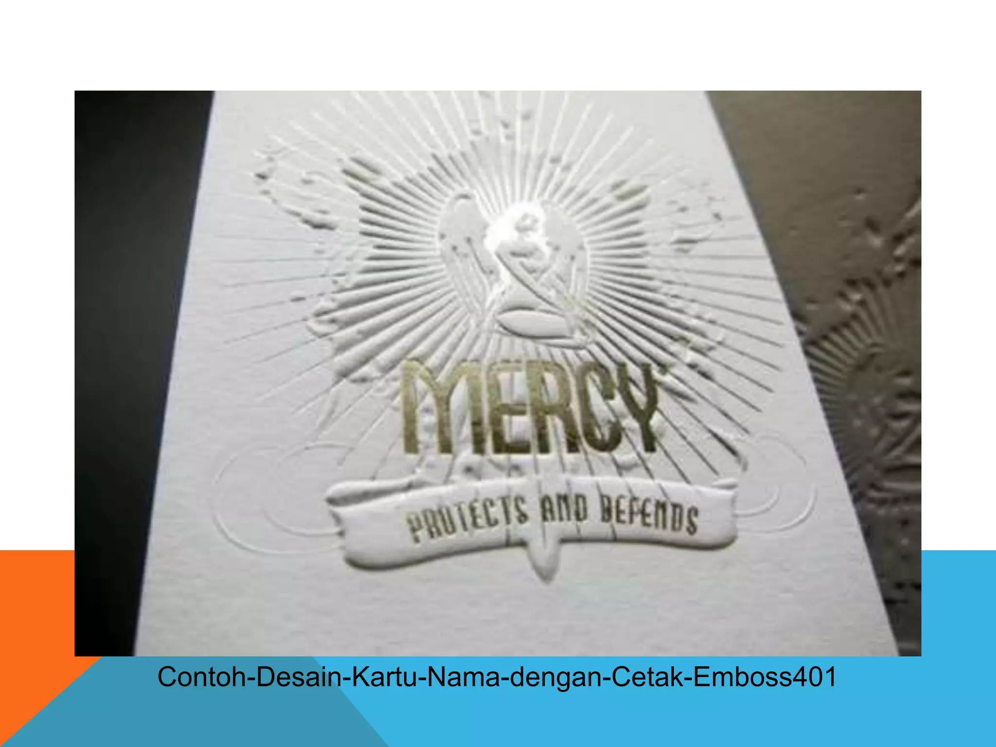 60 contoh desain kartu nama dengan cetak emboss | PPTX