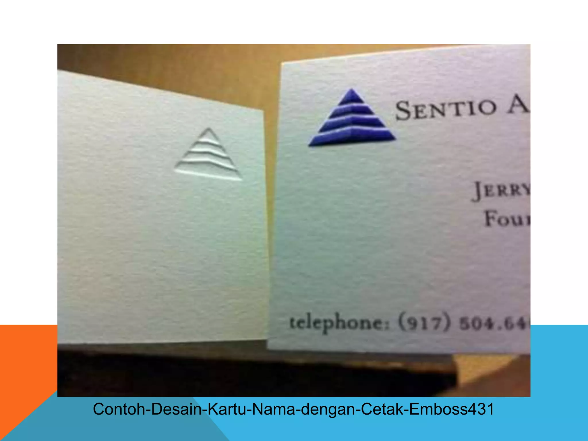 60 contoh desain kartu nama dengan cetak emboss | PPTX