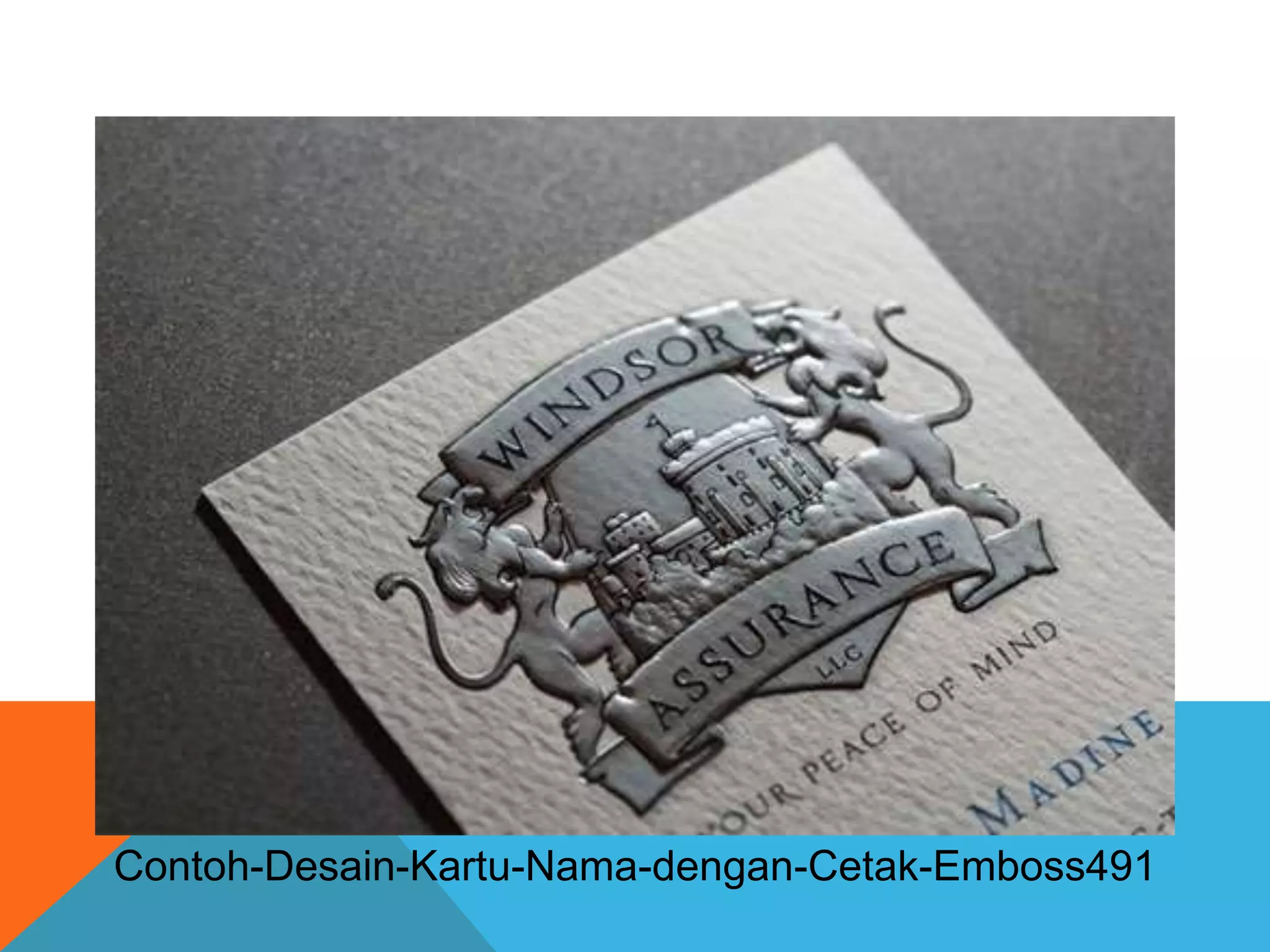 60 contoh desain kartu nama dengan cetak emboss | PPTX