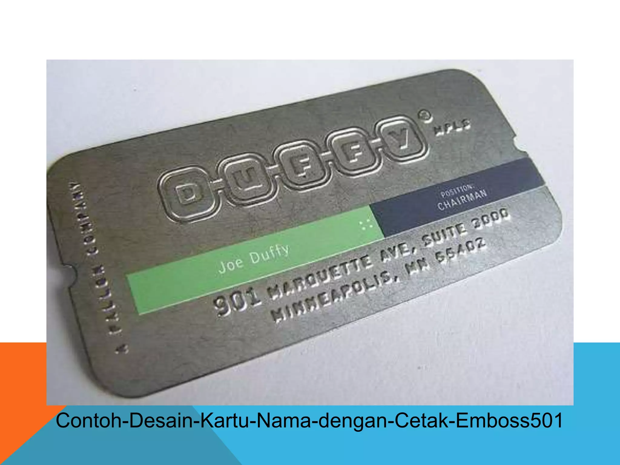 60 contoh desain kartu nama dengan cetak emboss | PPTX