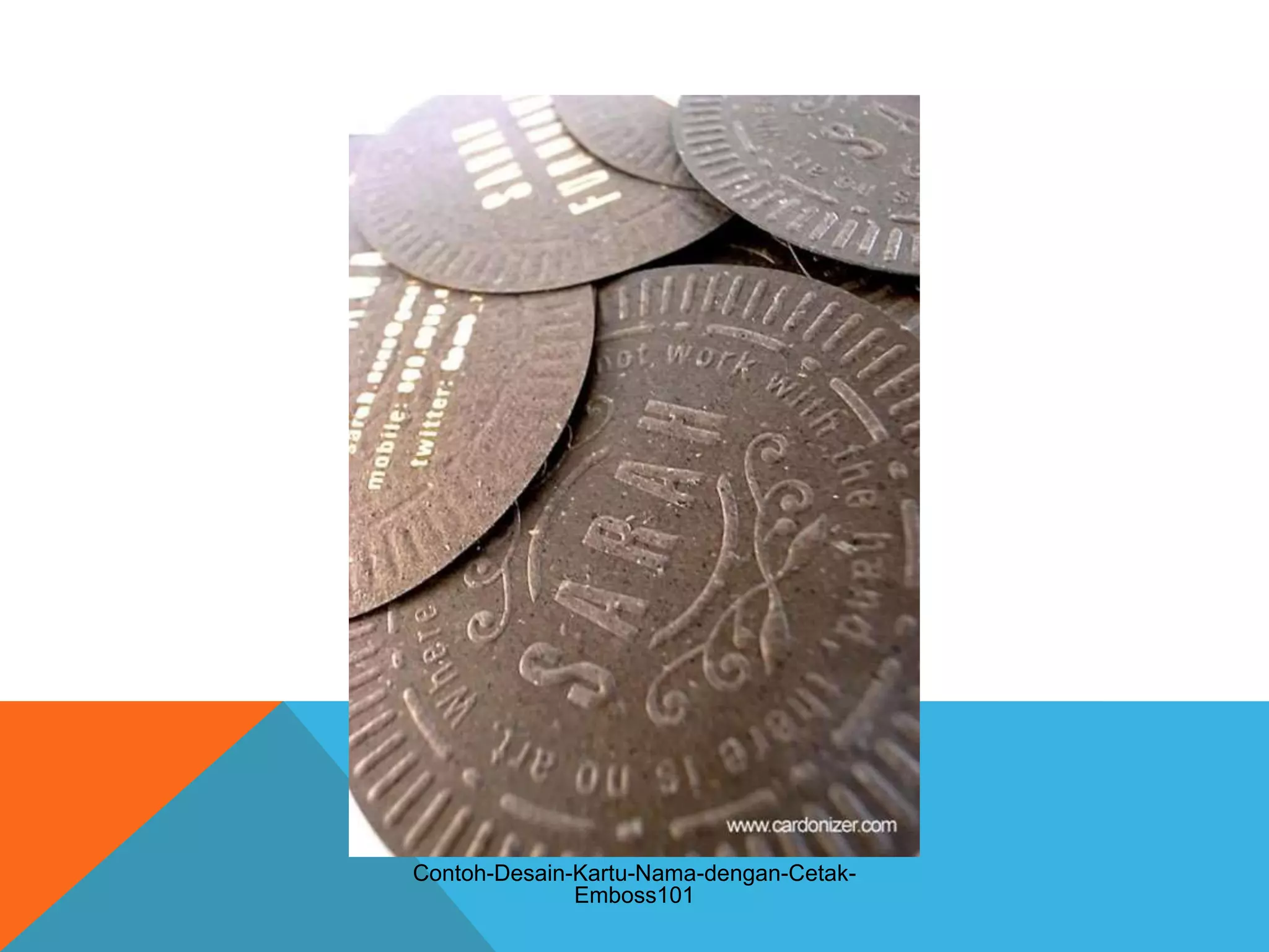 60 contoh desain kartu nama dengan cetak emboss | PPTX