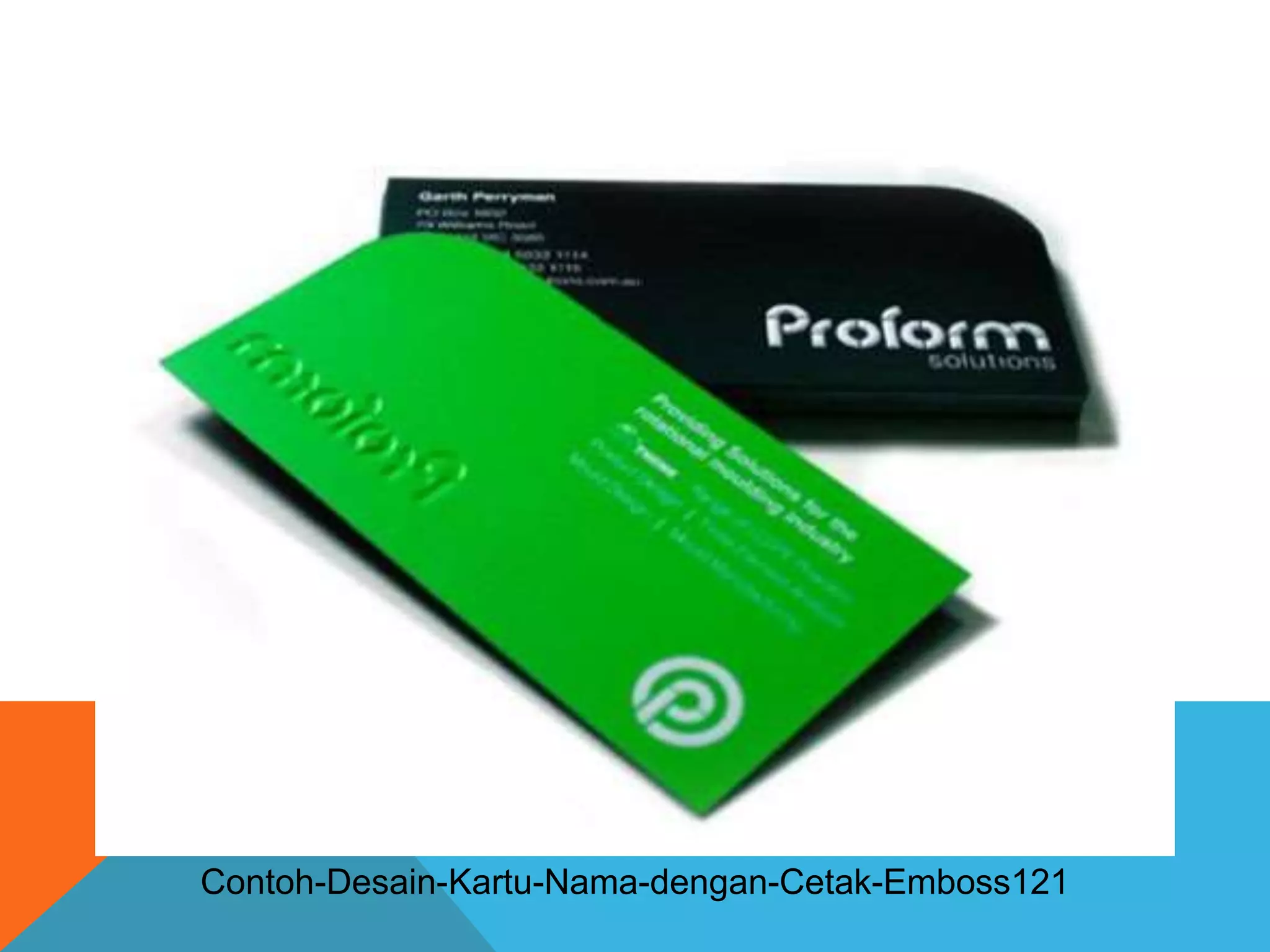 60 contoh desain kartu nama dengan cetak emboss | PPTX