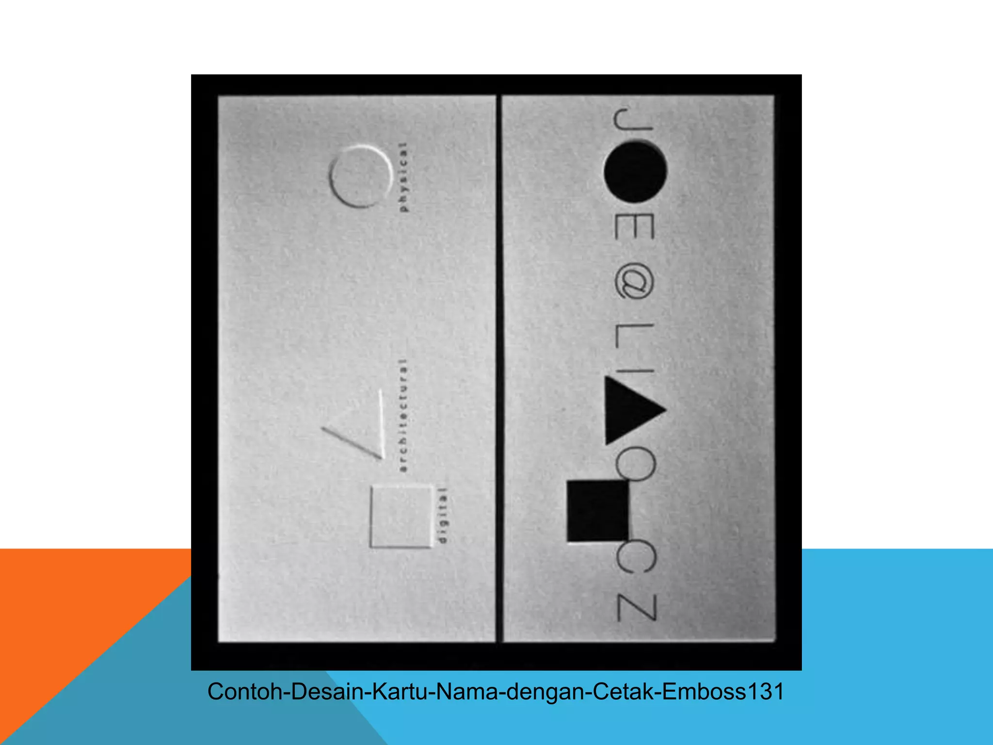 60 contoh desain kartu nama dengan cetak emboss | PPTX