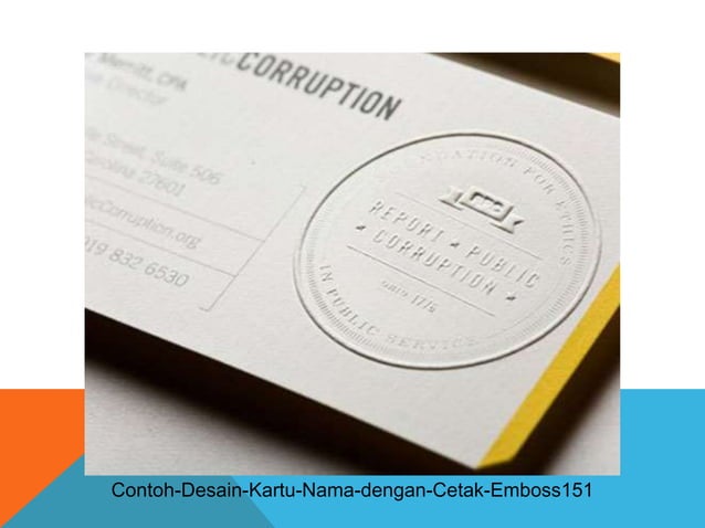 60 contoh desain kartu nama dengan cetak emboss | PPT