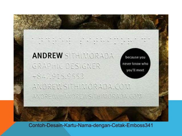 60 contoh desain kartu nama dengan cetak emboss | PPT