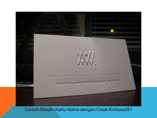 60 contoh desain kartu nama dengan cetak emboss | PPT