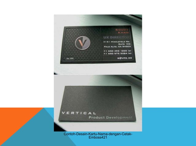 60 contoh desain kartu nama dengan cetak emboss | PPT