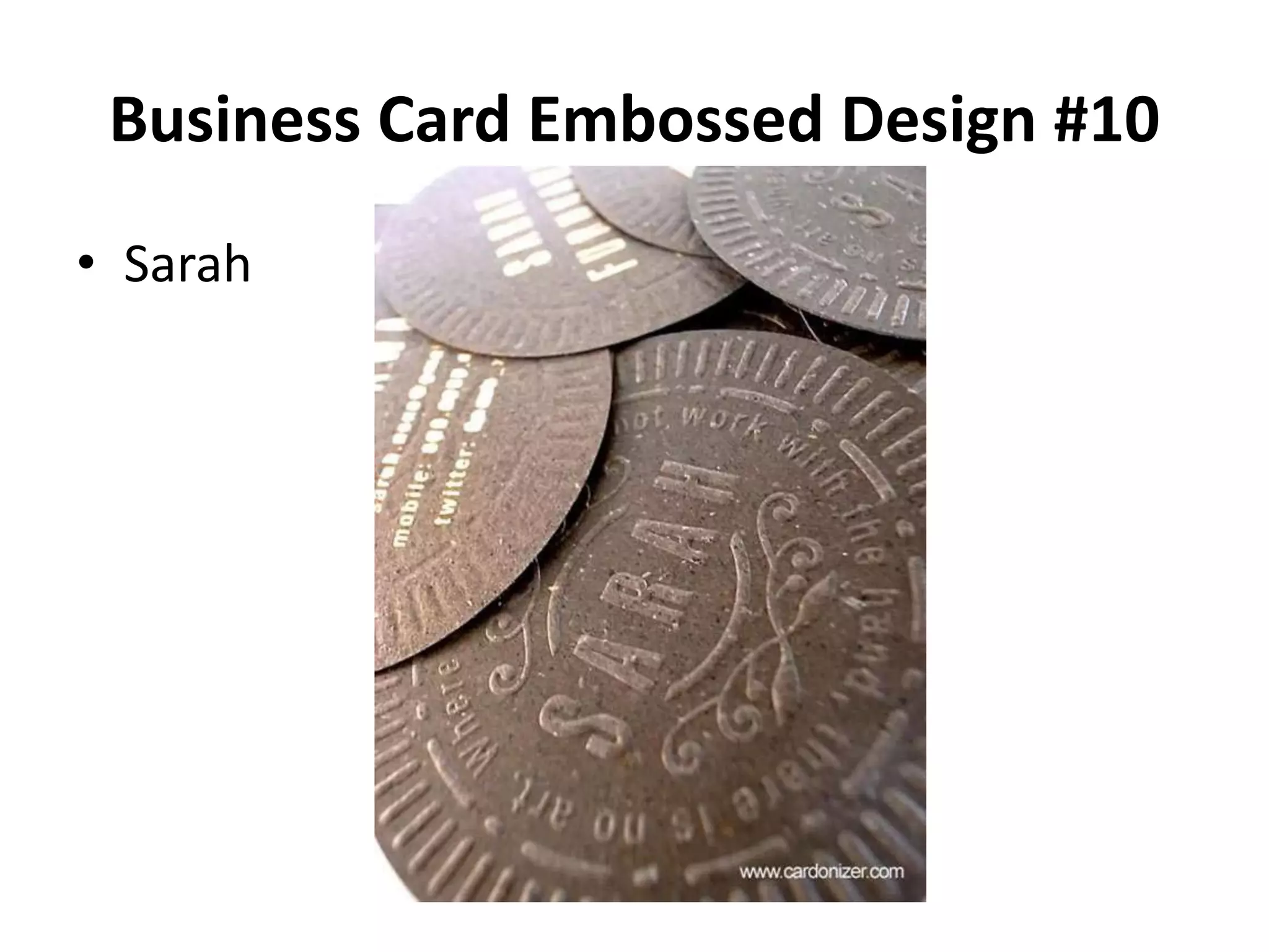 60 contoh desain kartu nama dengan cetak emboss | PPTX | Arts and ...