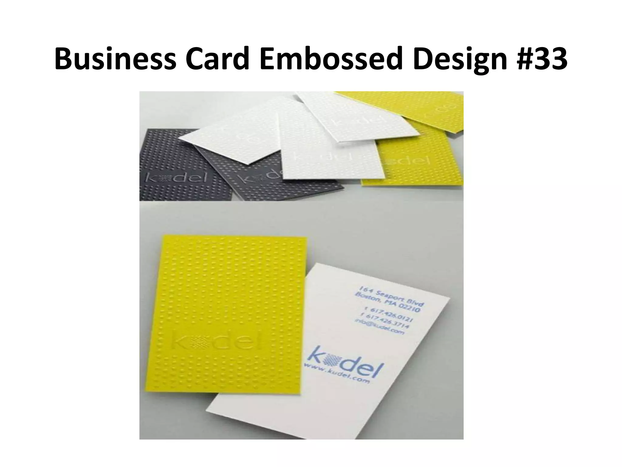 60 contoh desain kartu nama dengan cetak emboss | PPTX | Arts and ...