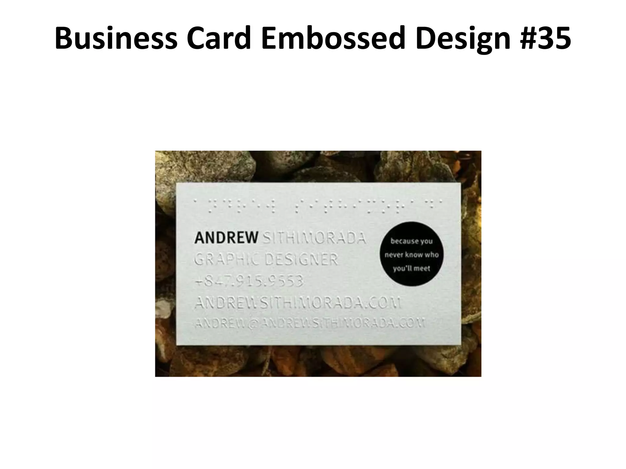 60 contoh desain kartu nama dengan cetak emboss | PPTX | Arts and ...