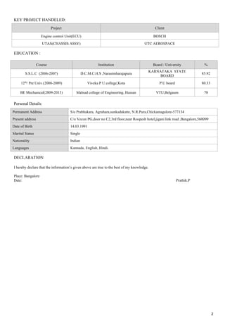 Prathik CV | PDF