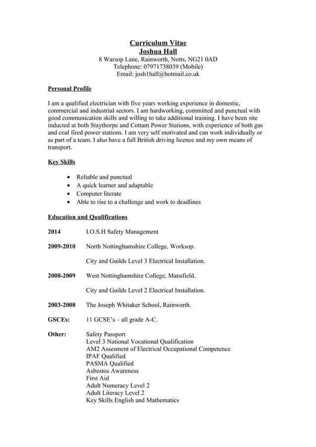 Curriculum Vitae josh | PDF