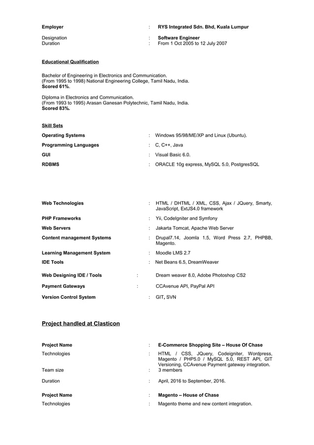 PHP_Resume_Arunkanth | DOC